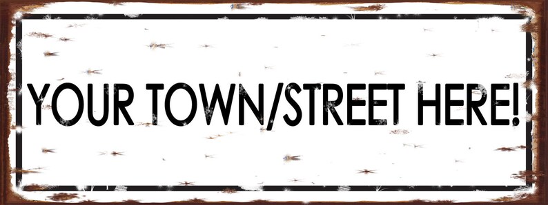 Custom Town Name Metal Street Sign on Reclaimed Wood Frame - Etsy