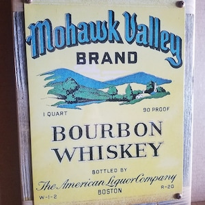 Mohawk Valley Bourbon Whiskey Ad Metal Sign Reclaimed Wood Frame FREE ...