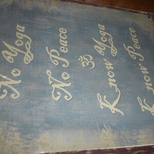 No Yoga No Peace Metal Sign on Reclaimed Wood Frame - Etsy