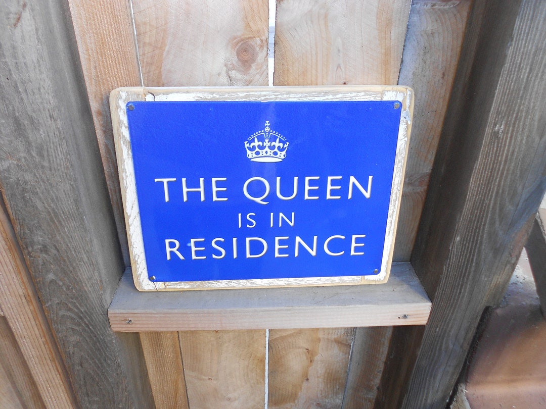Recycled Wood Framed Steel Sign-queen in Residence - Etsy