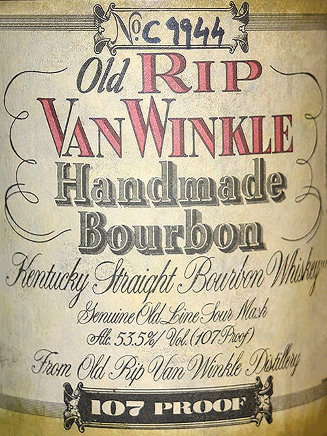 Old Rip Van Winkle Handmade Bourbon Label Reproduction Metal Sign - Etsy