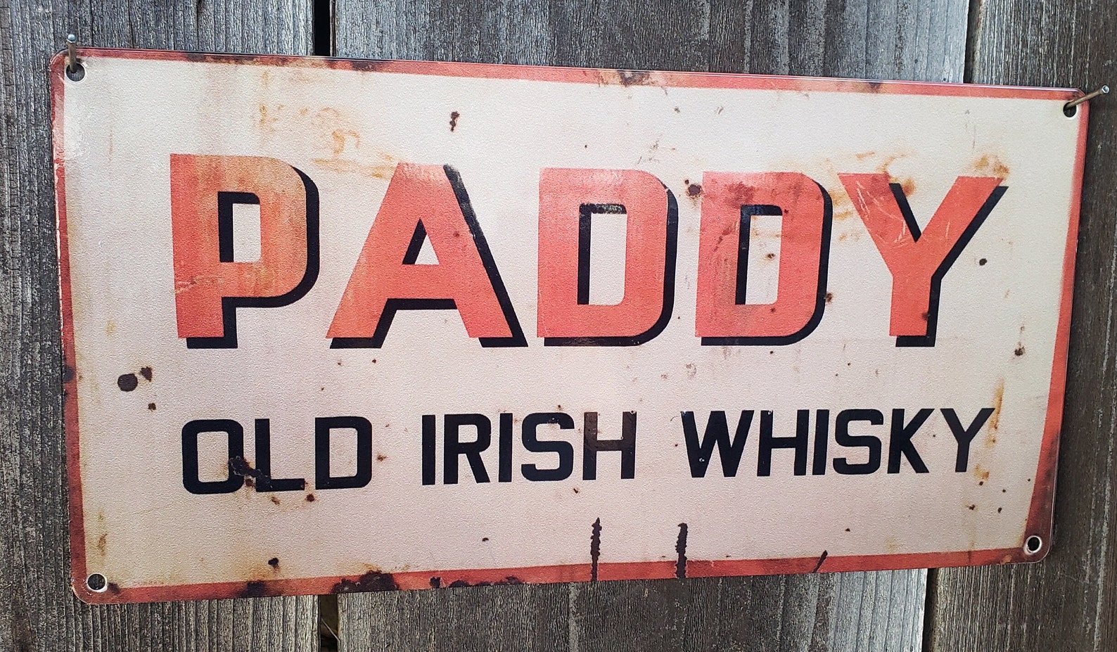 Vintage Paddy Old Irish Whiskey Ad Reproduction Metal Sign FREE ...