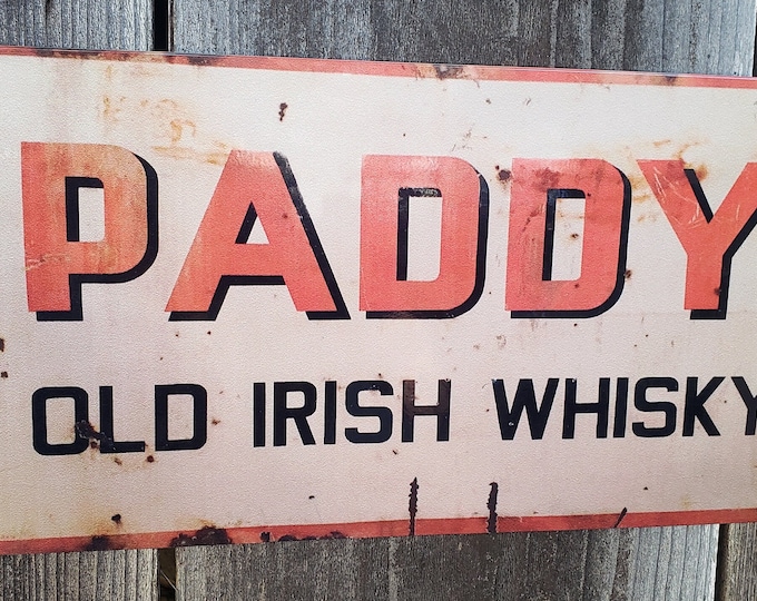 Vintage Paddy Old Irish Whiskey Ad Reproduction Metal Sign FREE ...