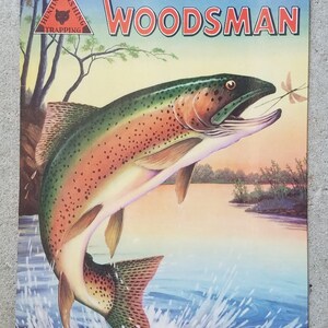 Vintage American Woodsman Magazine Cover Reproduction Framed Metal Sign ...