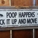 Poop Happens Metal Sign Reclaimed Wood Frame FREE SHIPPING - Etsy