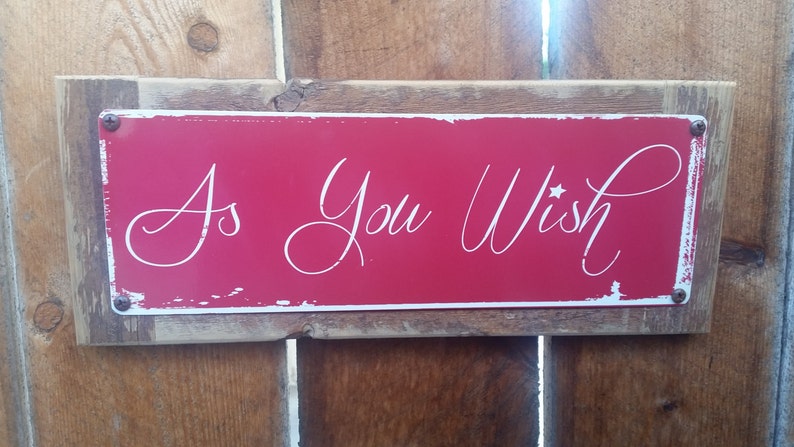 Recycled Wood Framed as You Wish Street Sign | Etsy