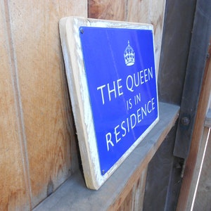 Recycled Wood Framed Steel Sign-queen in Residence - Etsy