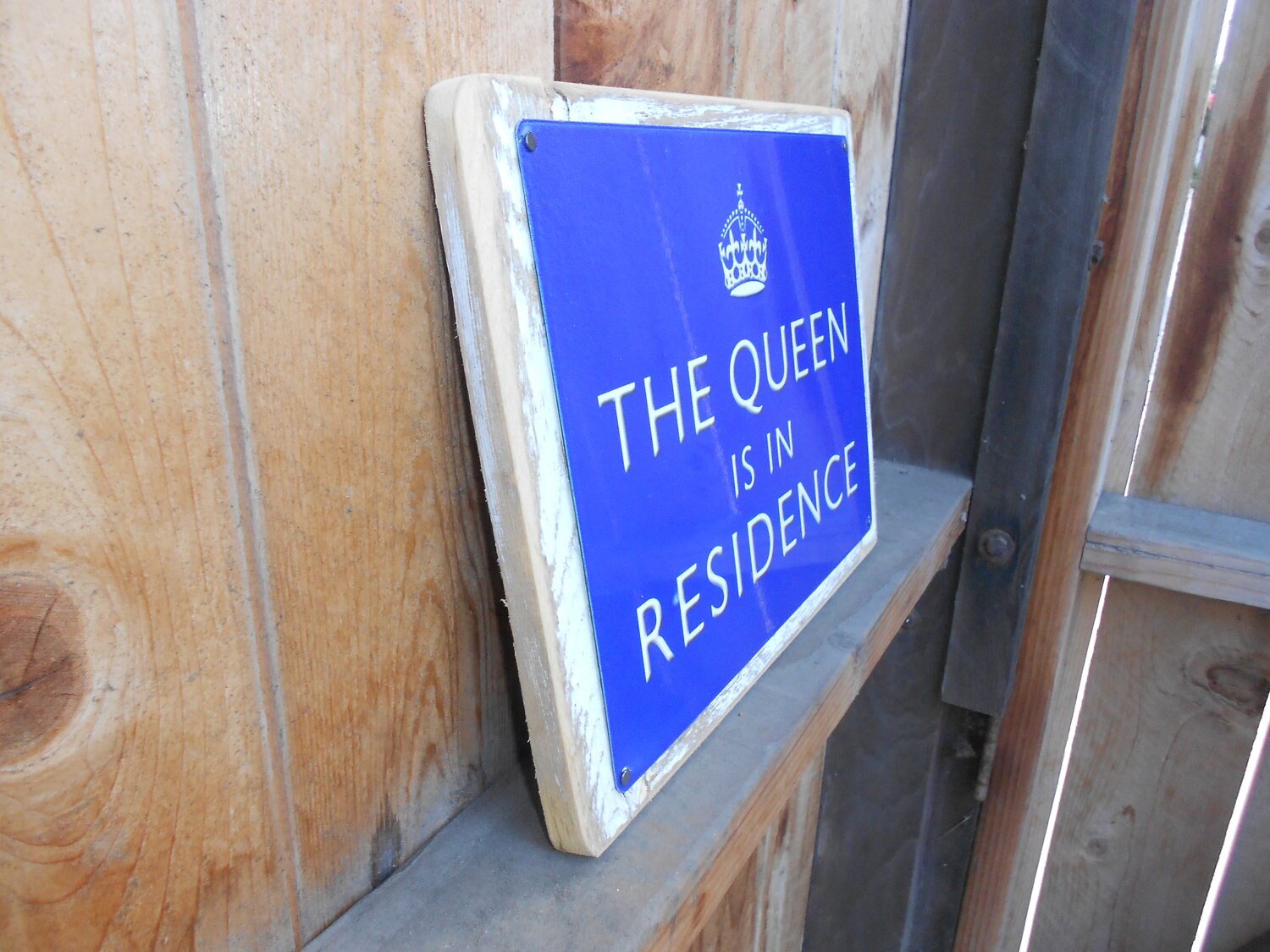 Recycled Wood Framed Steel Sign-queen in Residence | Etsy