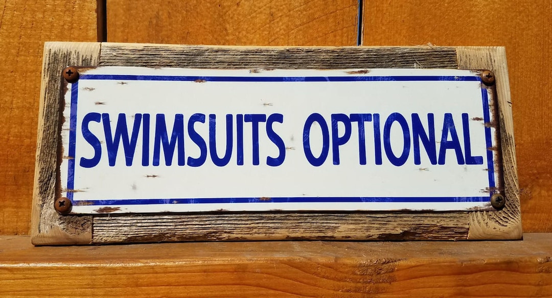 Swimsuits Optional Metal Street Sign Recycled Wood Frame - Etsy