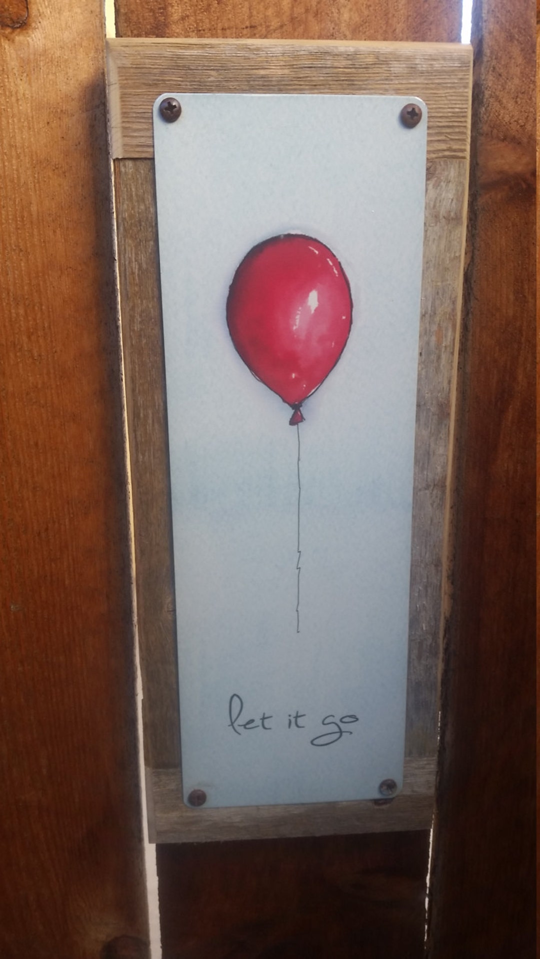 Let It Go Metal Street Sign Reclaimed Wood Frame FREE SHIPPING - Etsy