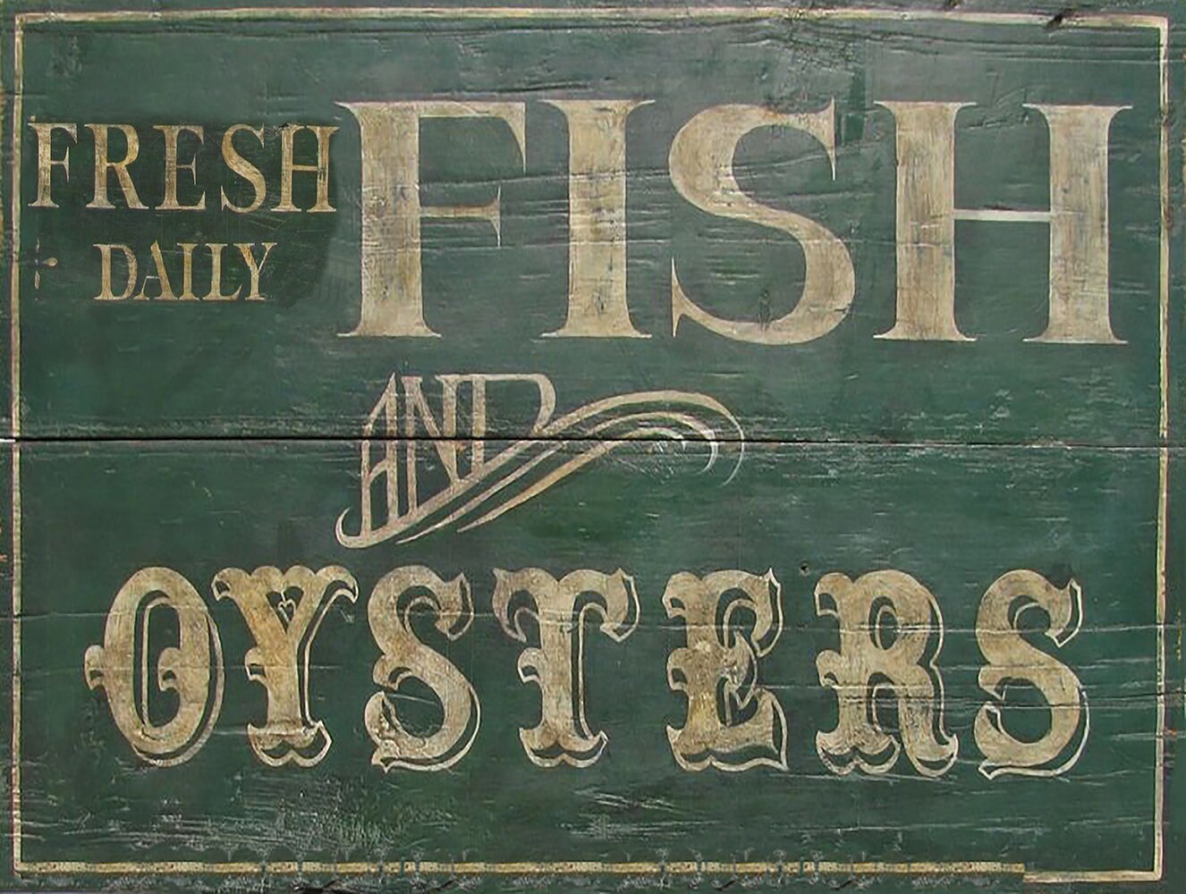 Vintage Fresh Daily Fish and Oysters Metal Sign Bar Coastal Decor ...