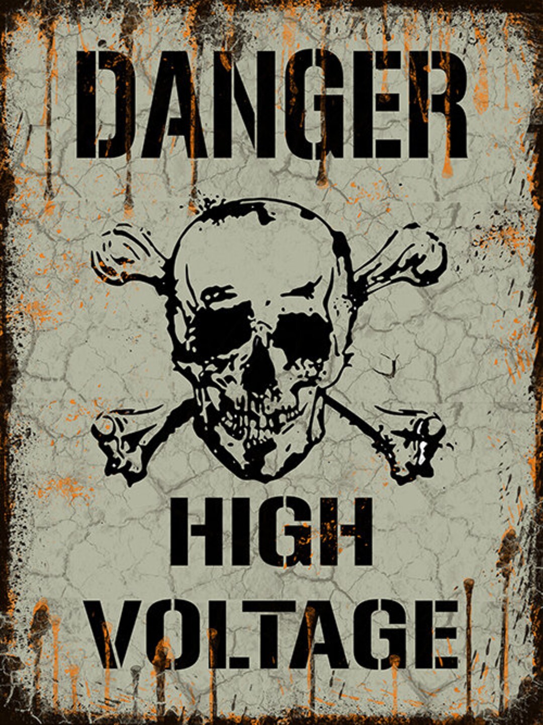 Danger High Voltage Metal Sign Skull Crossbones FREE SHIPPING - Etsy