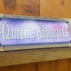 Queens Quarters Metal Sign Recycled Wood Frame Babe Cave FREE SHIPPING ...