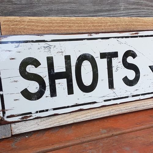 Vintage Cocktails Metal Sign Reclaimed Fence Wood Frame FREE - Etsy