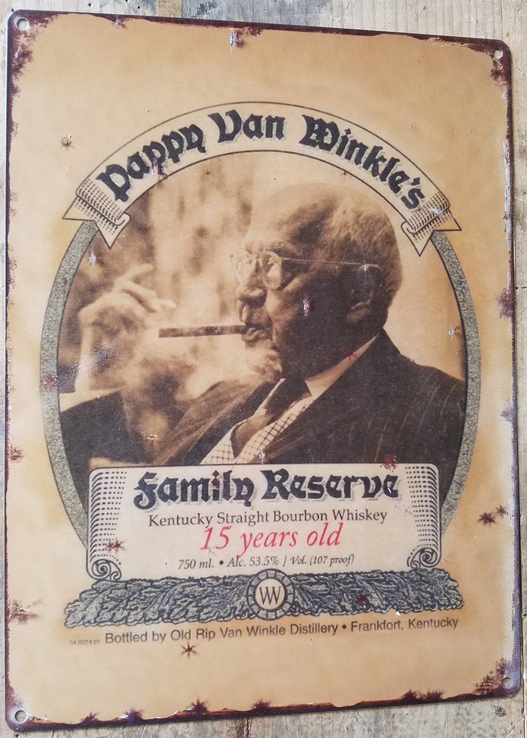 Vintage Pappy Van Winkle Bourbon Label Reproduction Metal Sign - Etsy