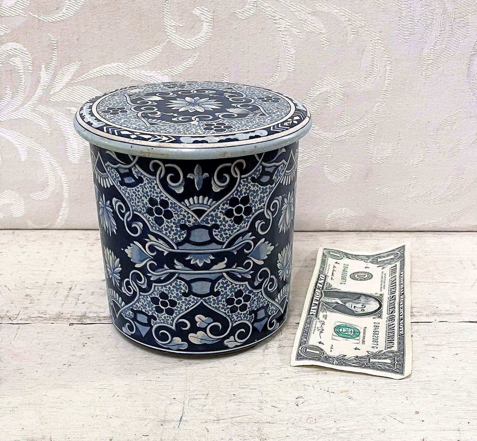 Beautiful Vintage Tin Box Delft Blue & White Ornate Artwork | Etsy