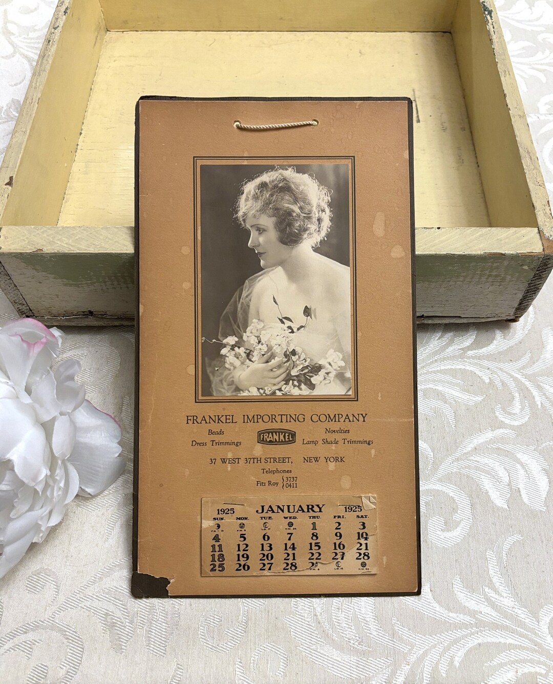 Vintage 1925 Flapper Glamour Girl Calendar Pretty Lady 1920s Antique ...