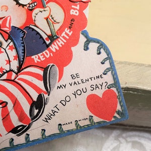 Vintage Uncle Sam Die Cut Valentines Day Card, C 1940s Patriotic ...