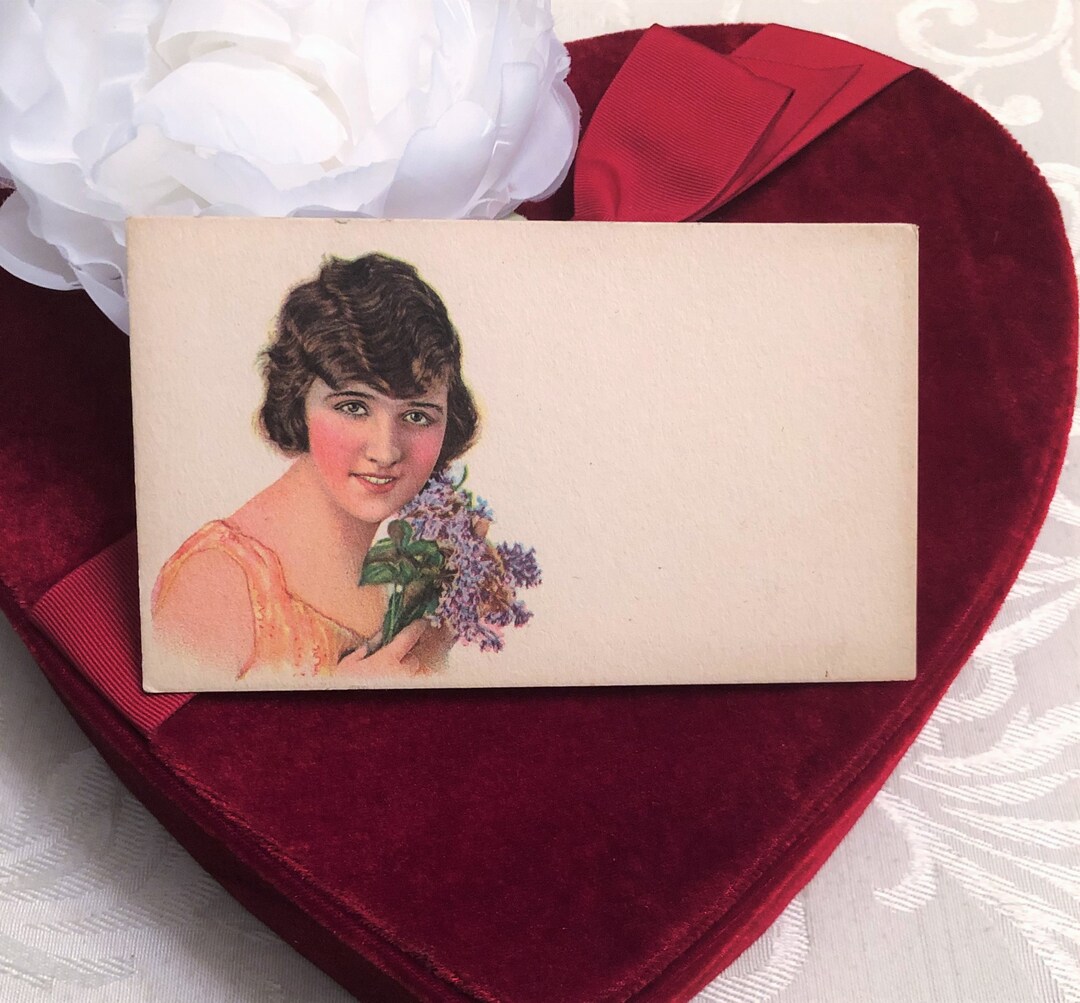 Antique Flapper Girl Postcard C 1920s Pretty Lady W Purple - Etsy