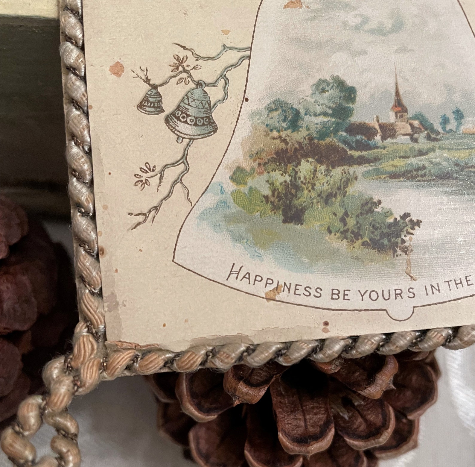 Antique Victorian Era New Years Paper Ornament Bell Shape W - Etsy