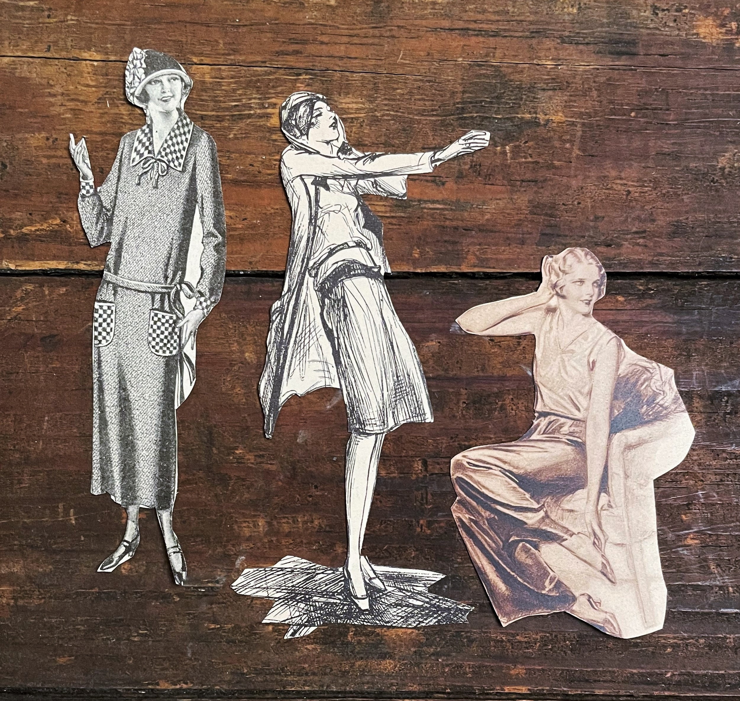 10 Fab Vintage 1920s Flappers Magazine Cut Outs Black & | Etsy
