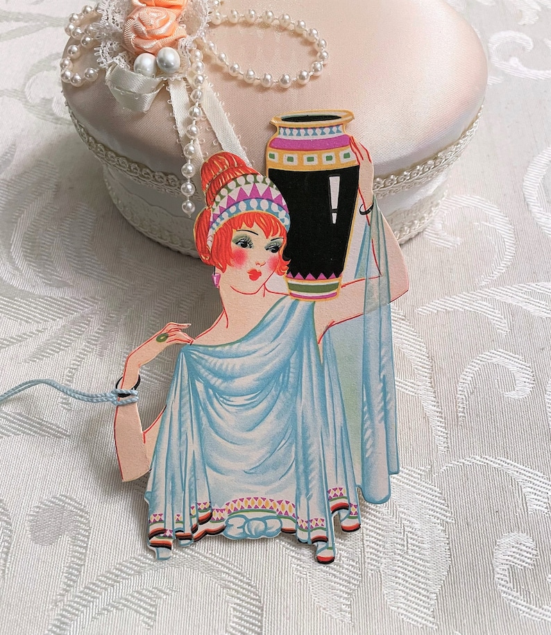 Antique Art Deco Bridge Tally Card C 1920s Pretty Flapper as - Etsy