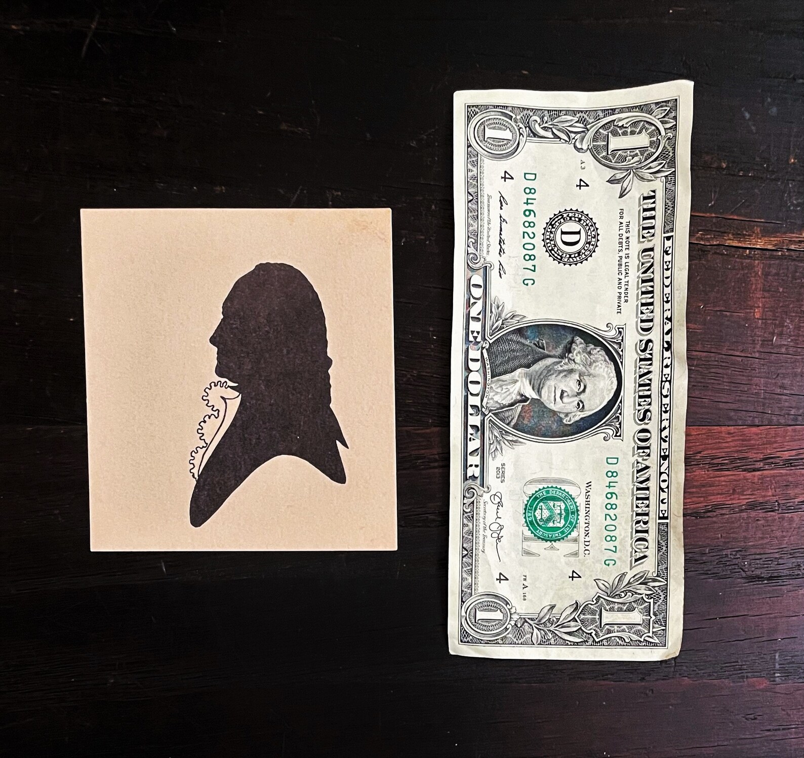 Small Antique George Washington Silhouette Art Print Colonial Farmhouse ...
