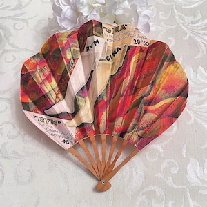 Beautiful Antique Hand Fan Art Deco C 1920s French Hosiery Fan Magenta ...