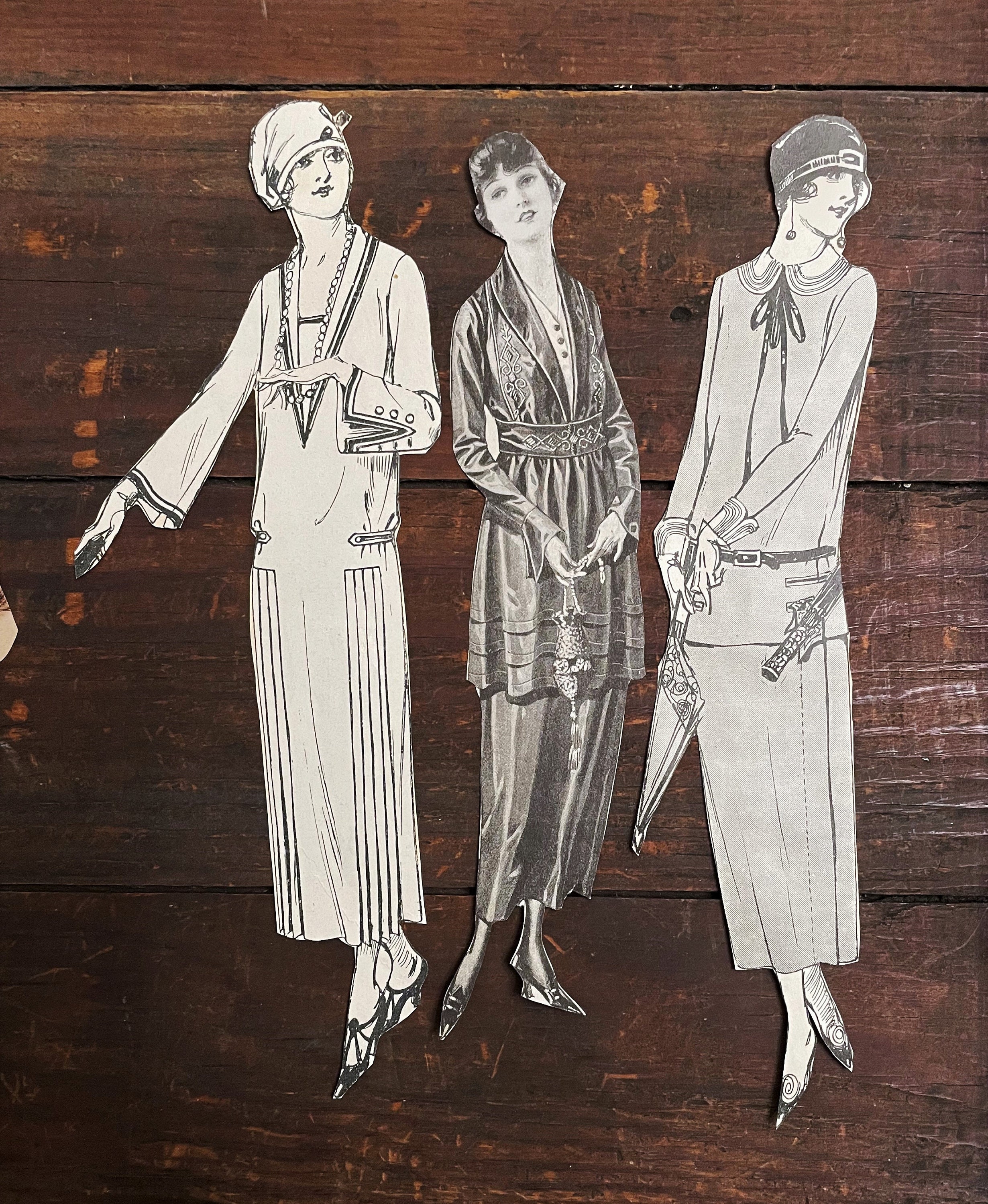 10 Fab Vintage 1920s Flappers Magazine Cut Outs Black & | Etsy