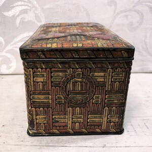 Antique Basket Look Biscuit Candy Tin C 1905 Edwardian Era Yellow W ...