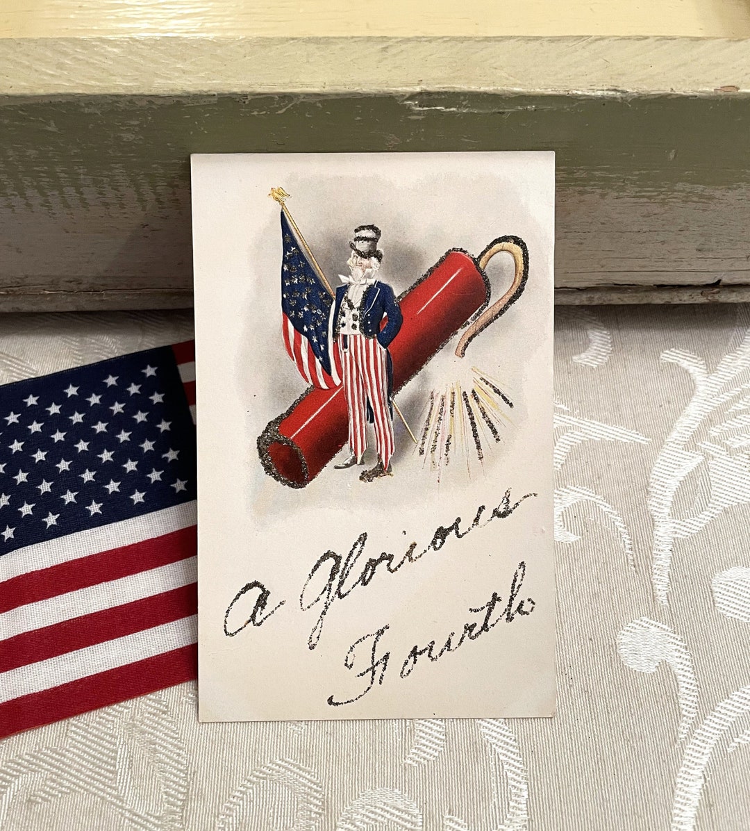 Antique Fourth of July Postcard Uncle Sam W US Flag and Large - Etsy