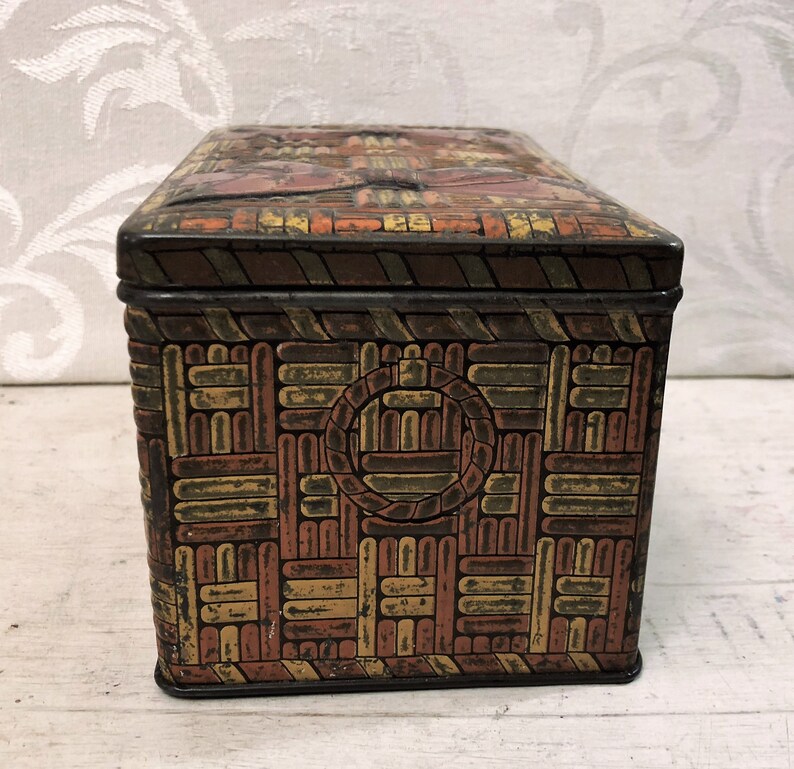 Antique Basket Look Biscuit Candy Tin C 1905 Edwardian Era - Etsy