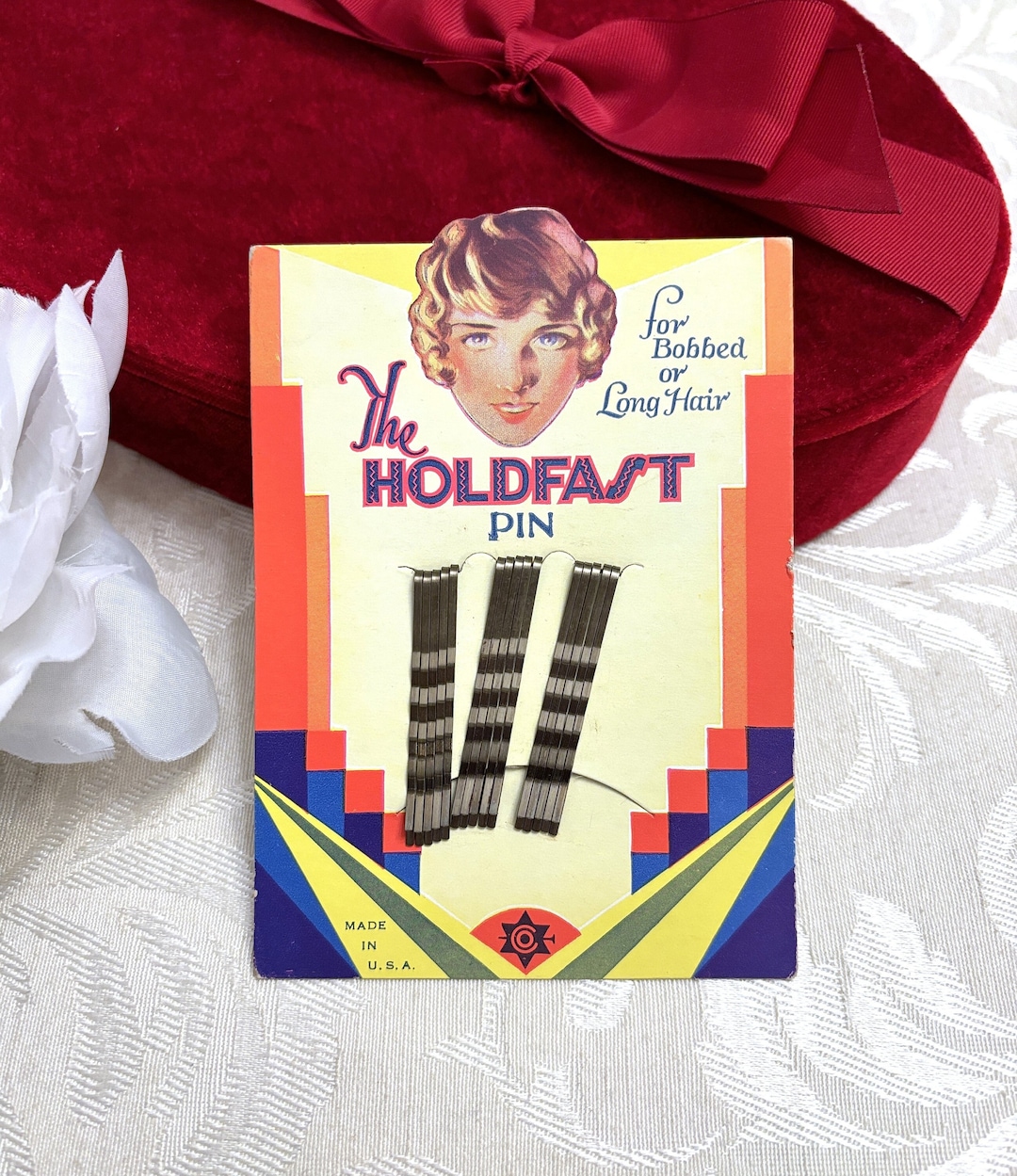 Antique C 1920s Package of Bobby Pins Flapper and Art Deco Graphics ...