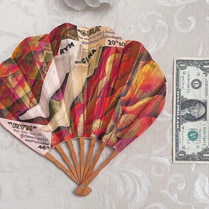 Beautiful Antique Hand Fan Art Deco C 1920s French Hosiery Fan Magenta ...