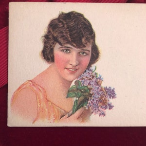 Antique Flapper Girl Postcard C 1920s Pretty Lady W Purple - Etsy
