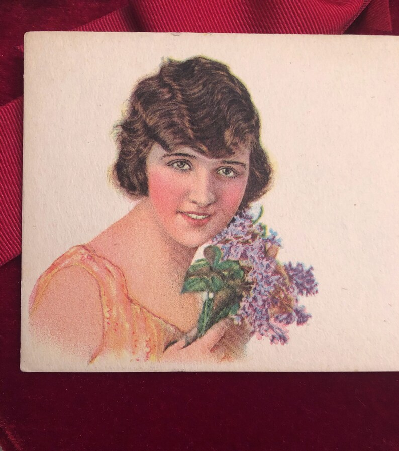 Antique Flapper Girl Postcard C 1920s Pretty Lady W Purple - Etsy