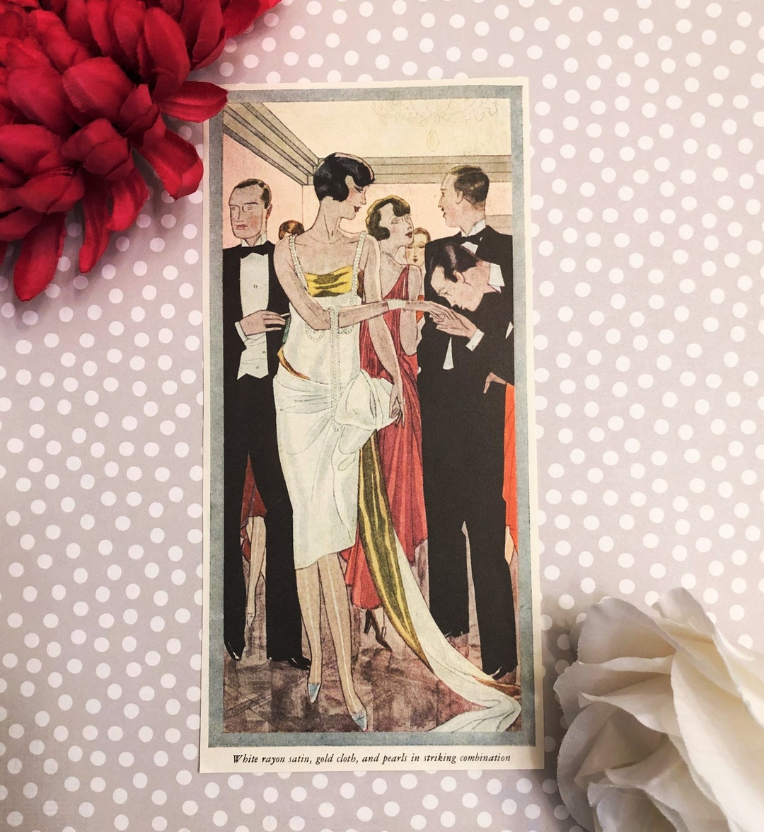 Beautiful Small Vintage 1920s Flapper Magazine Illustration 7.5 Pretty ...
