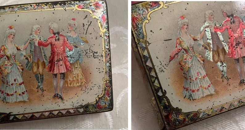 Beautiful Tiny Ornate Tin Box W 1700s Minuet Dancing Scene - Etsy