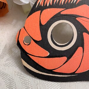 Unusual Vintage Halloween Mask C 1940s Small Cardboard Mask Crazy Eyes ...