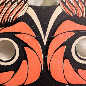 Unusual Vintage Halloween Mask C 1940s Small Cardboard Mask Crazy Eyes ...