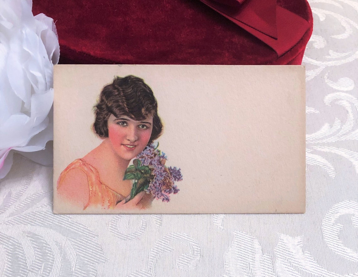 Antique Flapper Girl Postcard C 1920s Pretty Lady W Purple - Etsy