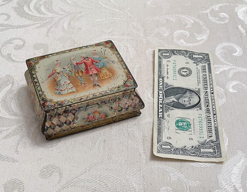 Beautiful Tiny Ornate Tin Box W 1700s Minuet Dancing Scene - Etsy