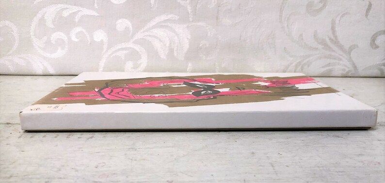 Retro Vintage Hosiery Box Masked Lady in Hot Pink & Gold C | Etsy