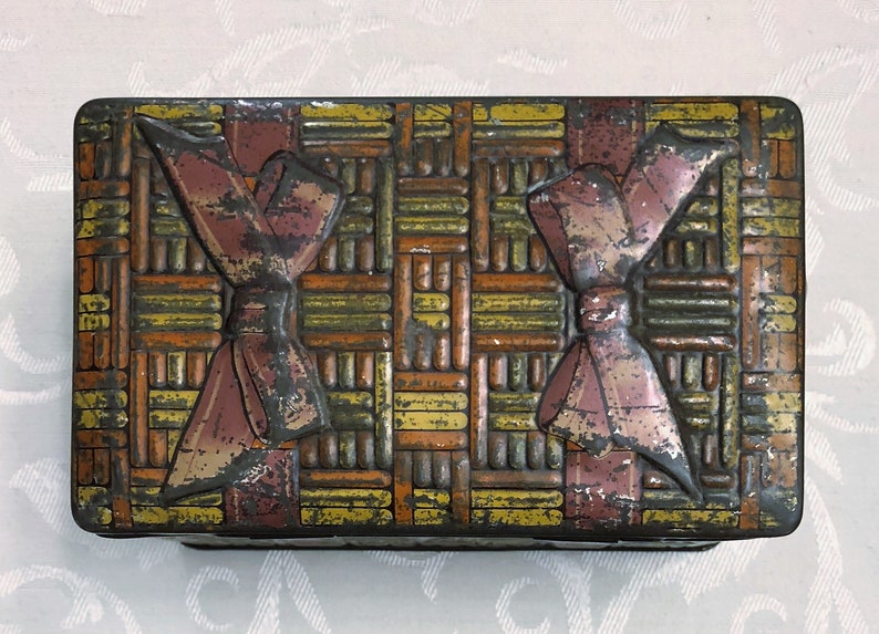 Antique Basket Look Biscuit Candy Tin C 1905 Edwardian Era - Etsy