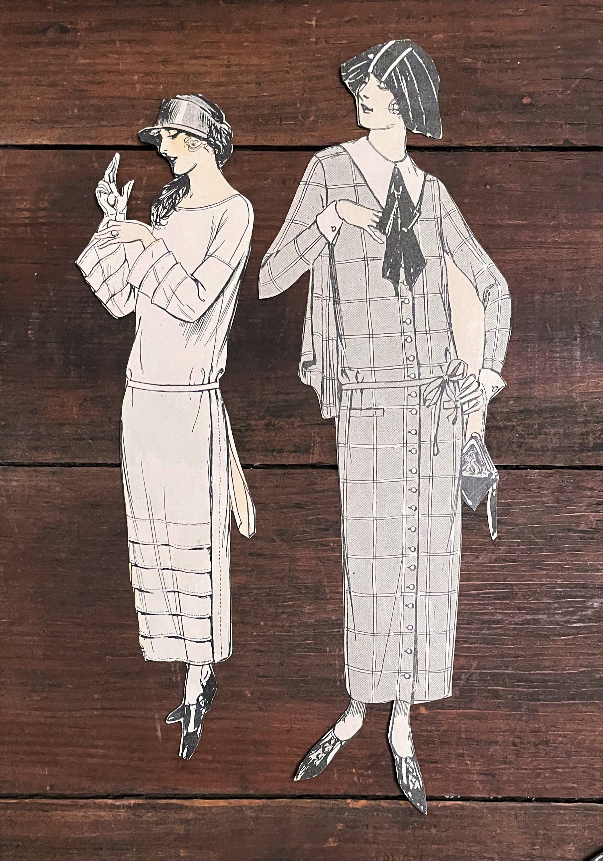 10 Fab Vintage 1920s Flappers Magazine Cut Outs Black & | Etsy