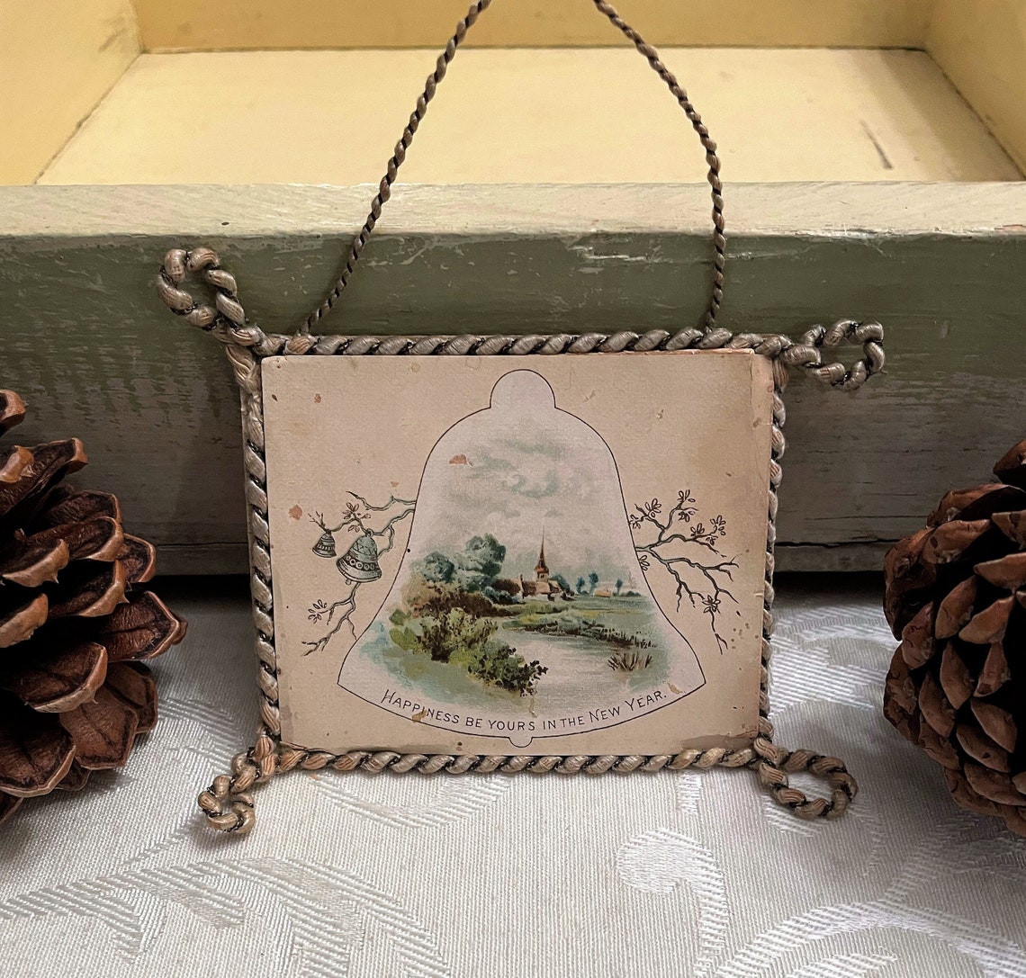 Antique Victorian Era New Years Paper Ornament Bell Shape W - Etsy