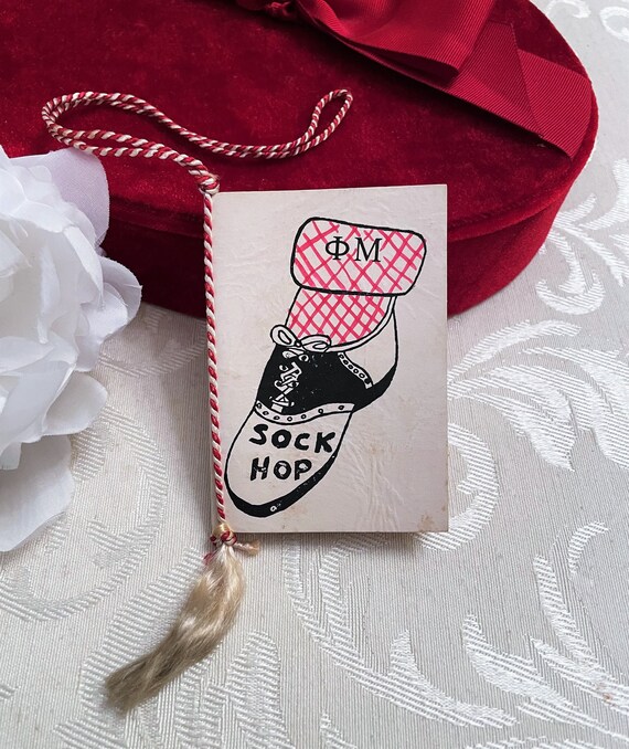 Fun Little Vintage 1940s Sock Hop Dance Card Booklet W Saddle - Etsy