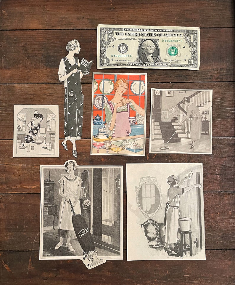6 Vintage C 1920s Housework Flapper Magazine Illustrations - Etsy
