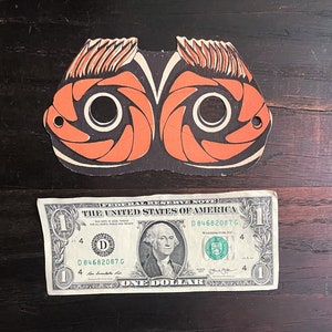 Unusual Vintage Halloween Mask C 1940s Small Cardboard Mask Crazy Eyes ...