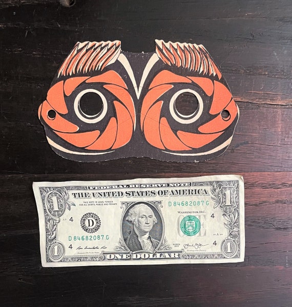 Unusual Vintage Halloween Mask c 1940s Small Cardboar… - Gem